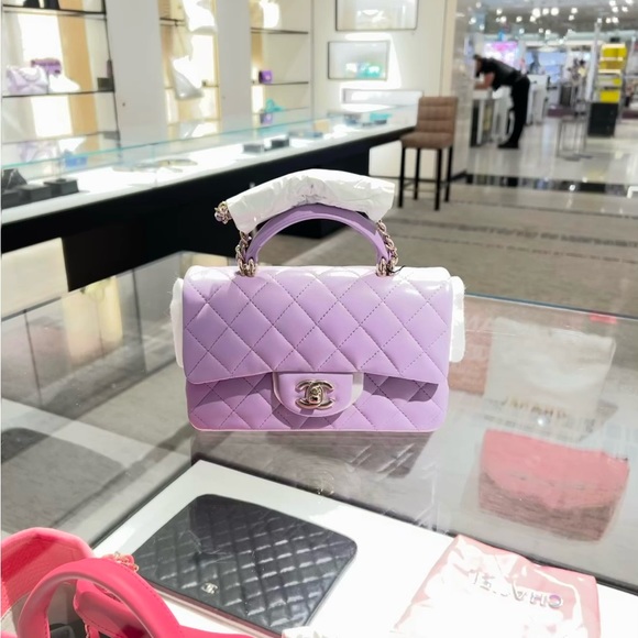 CHANEL | Bags | Chanel 24p Lilac Light Purple Top Handel Mini | Poshmark
